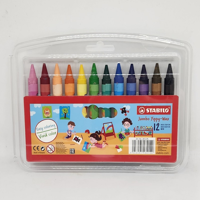 Stabilo Jumbo Wax Crayon 12 colour (12mm) | Book-A-Holic Bookstore